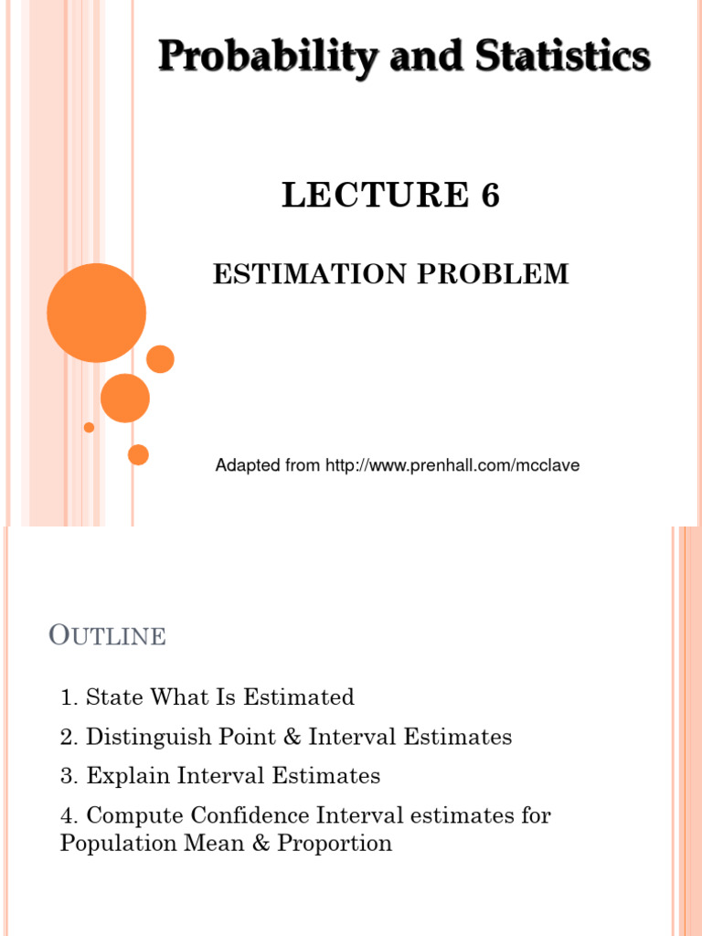 2024-Lecture 06 | PDF | Statistics | Estimation Theory