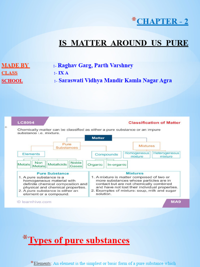 IS MATTER AROUND US PPT | PDF | Mixture | Chemical Substances