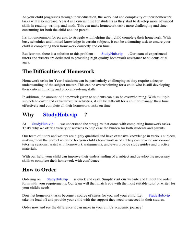 Homework Tasks Year 4 | PDF | Homework | Facebook
