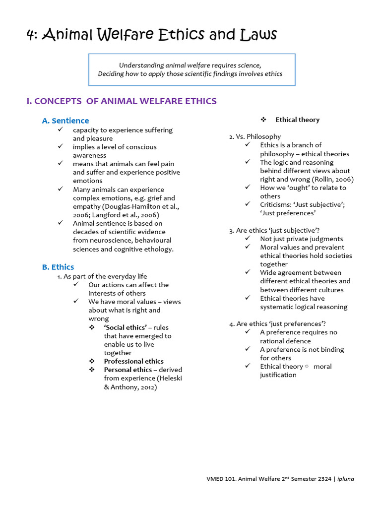 4. Animal Welfare Ethics and Laws | PDF | Animal Welfare | Animal Rights