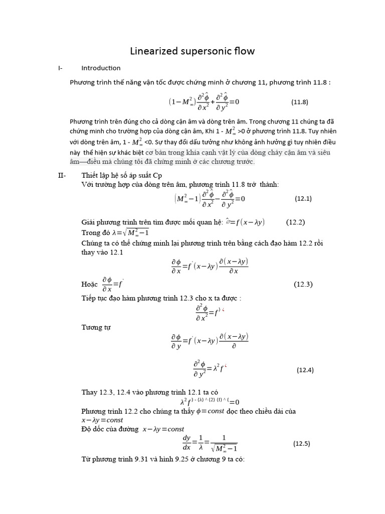 Linearized Supersonic Flow | PDF