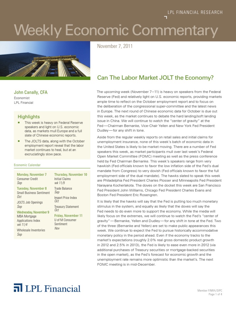 Weekly Market Commentary 11-7-11 | PDF | Federal Reserve System ...