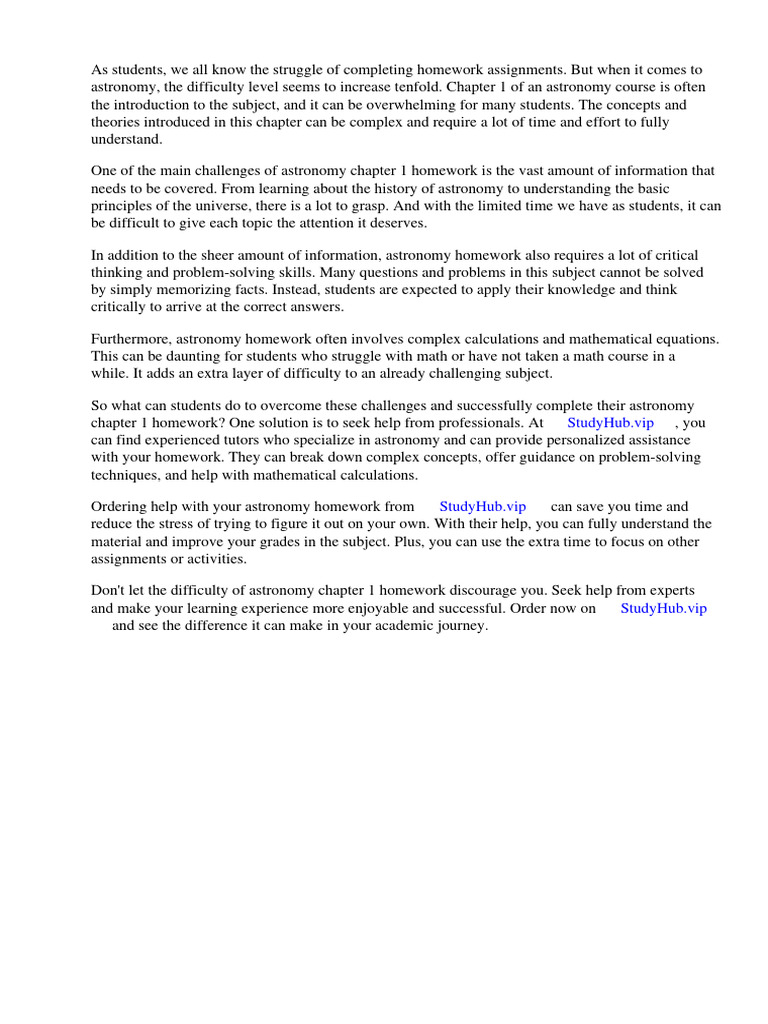 Astronomy Chapter 1 Homework | PDF | Milky Way | Stars