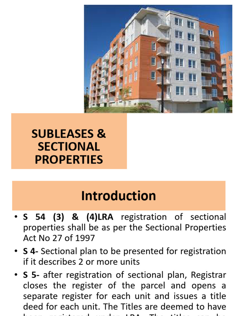 Sectional Properties | Download Free PDF | Lease | Leasehold Estate