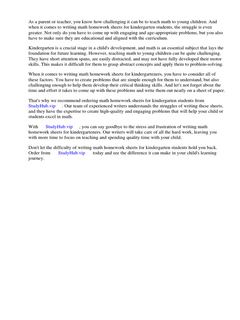 Math Homework Sheets For Kindergarten | PDF | Worksheet | Kindergarten