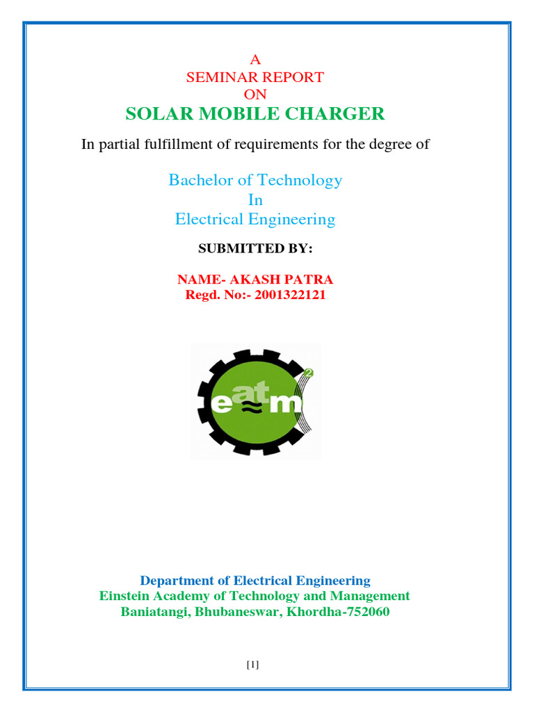 Akash Patra Seminar Report 143 | PDF | Photovoltaics | Solar Cell