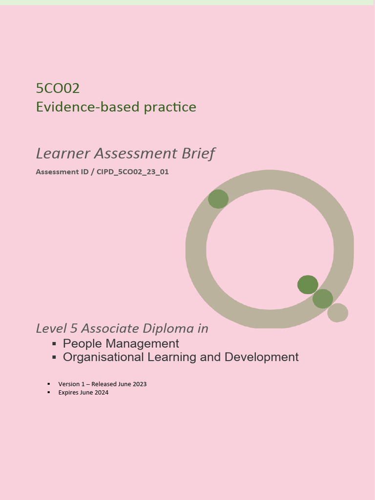 5CO02 Evidence-Based Practice - June 20241 | PDF | Evaluation | Critical Thinking