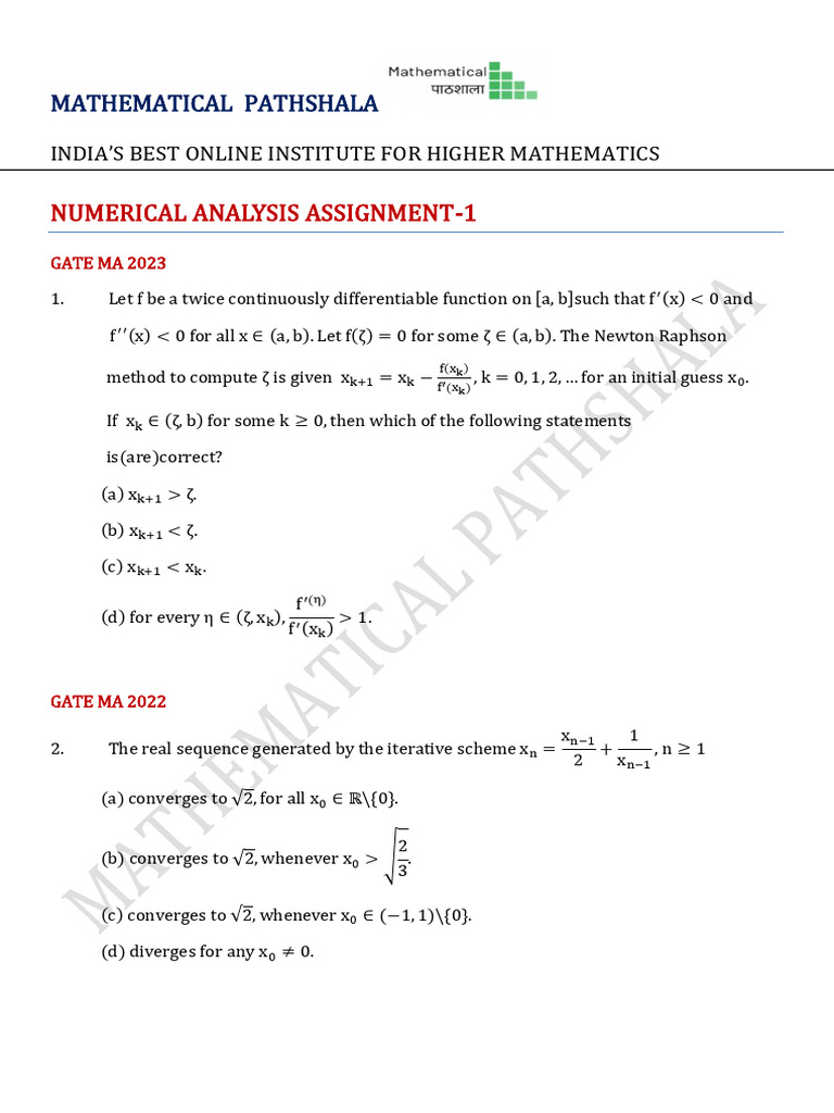 Numerical Analysis Booklet | PDF | Matrix (Mathematics) | Computational ...