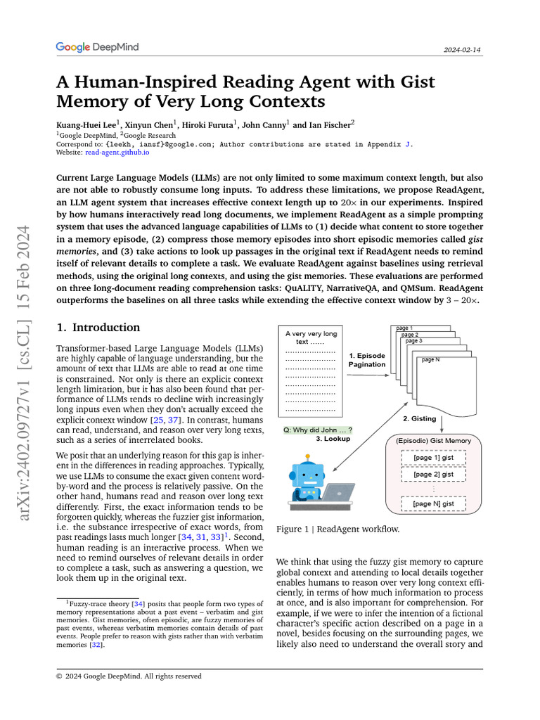 A Human-Inspired Reading Agent With Gist | PDF | Computing | Cognitive Science