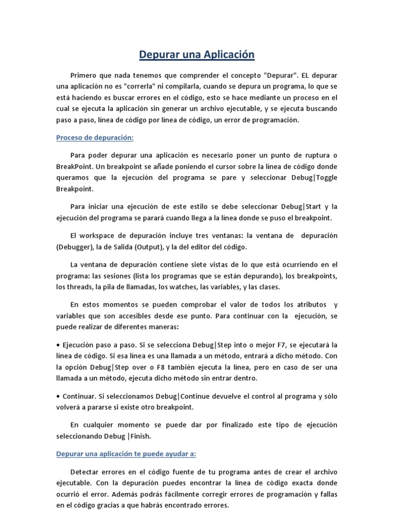Como Depurar Aplicacion en Netbeans | PDF | Programa de computadora ...
