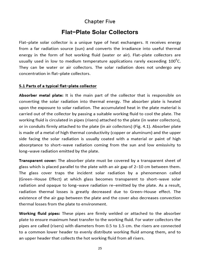 Flat Plate Solar Collector | PDF | Heat Transfer | Greenhouse Effect