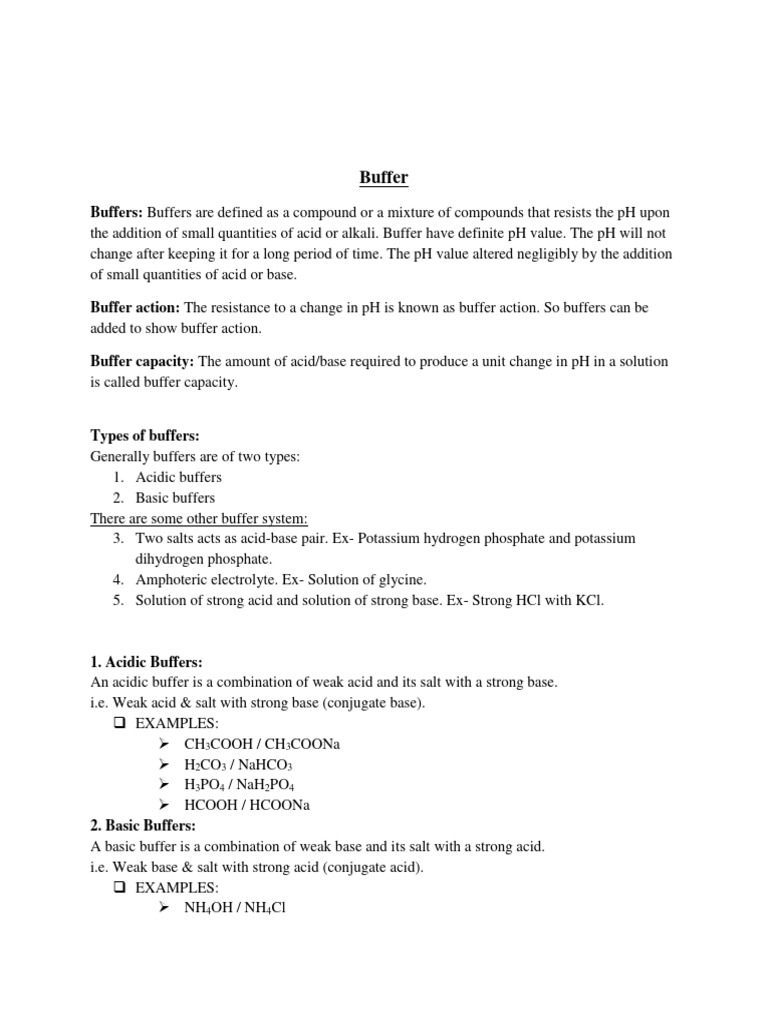 Print | PDF | Buffer Solution | Acid