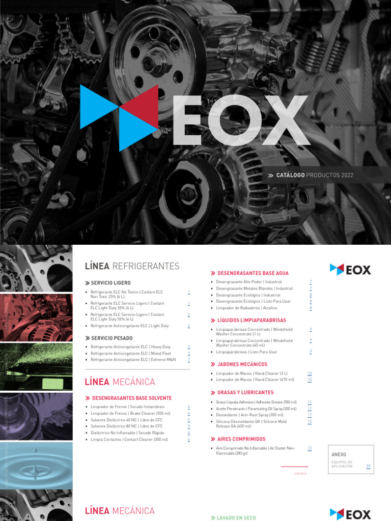 Catalogo EOX 2022 | PDF | Corrosión | Sustancias químicas
