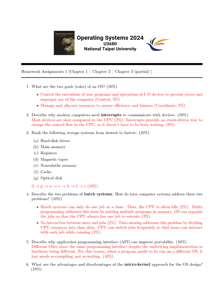 hw1 Reference | PDF | Operating System | Process (Computing)