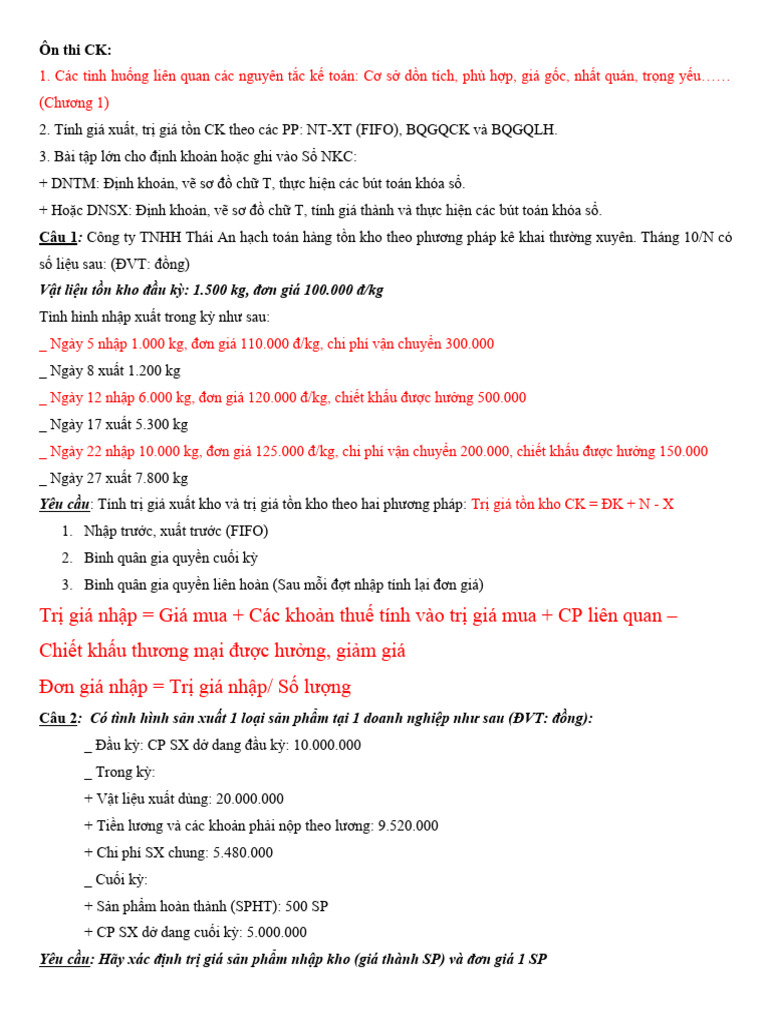 Ôn Thi CK-NLKT | PDF