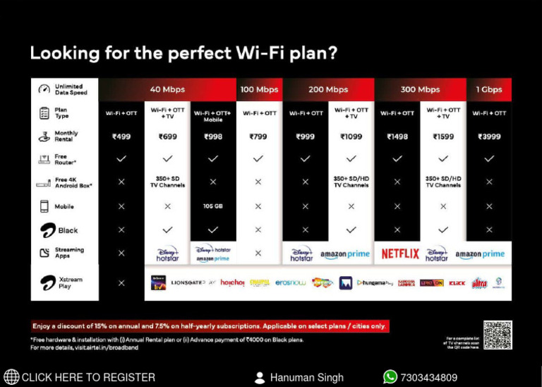 Airtel Xstream Fiber Plans 2024: Full List Of Airtel Broadband Plans ...