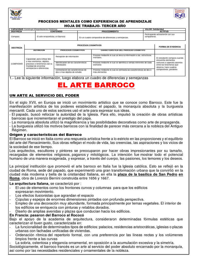 El Arte Barroco | PDF | Barroco | Pinturas