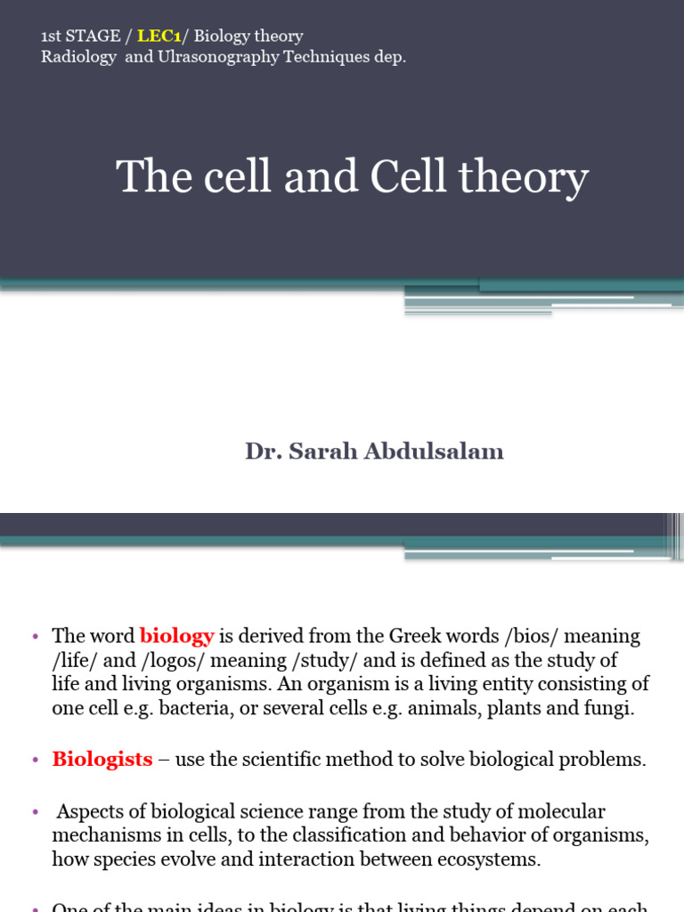 Cell Theory and Types of Cells Explained | PDF | Cell (Biology ...