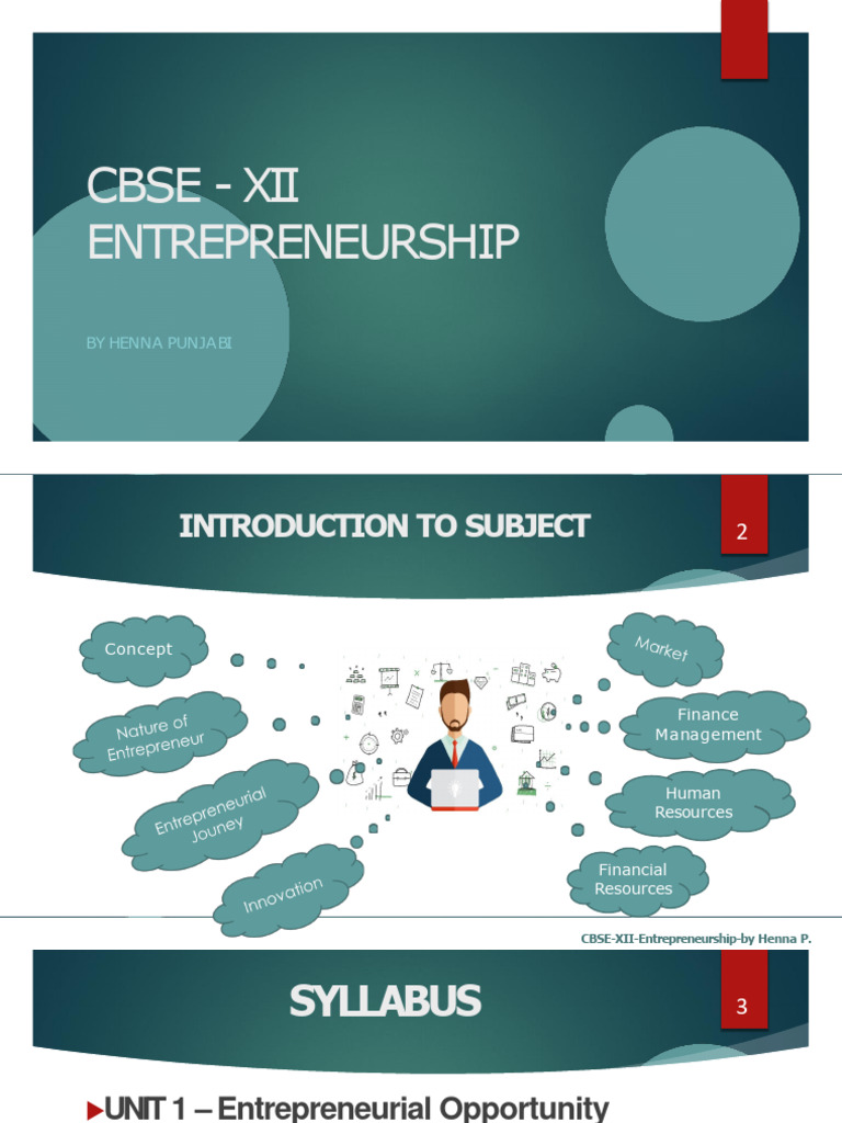 XII - Entrepreneurship Chapter 1 (Part I & II) | PDF | Entrepreneurship ...