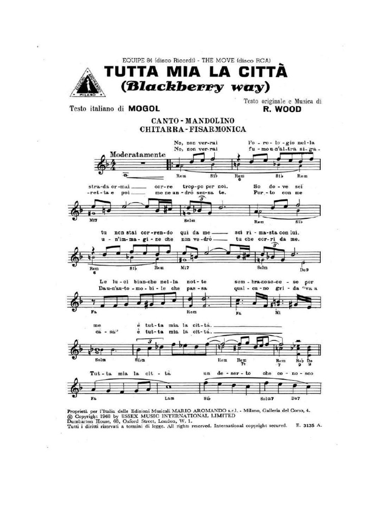 Tutta Mia La Citta | PDF