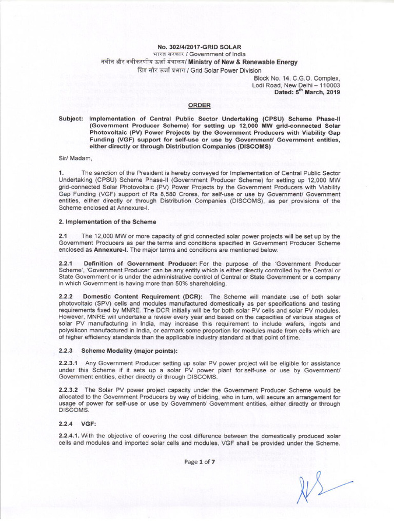 Central Public Sector Undertaking Scheme Phase-II | PDF | Solar Power ...