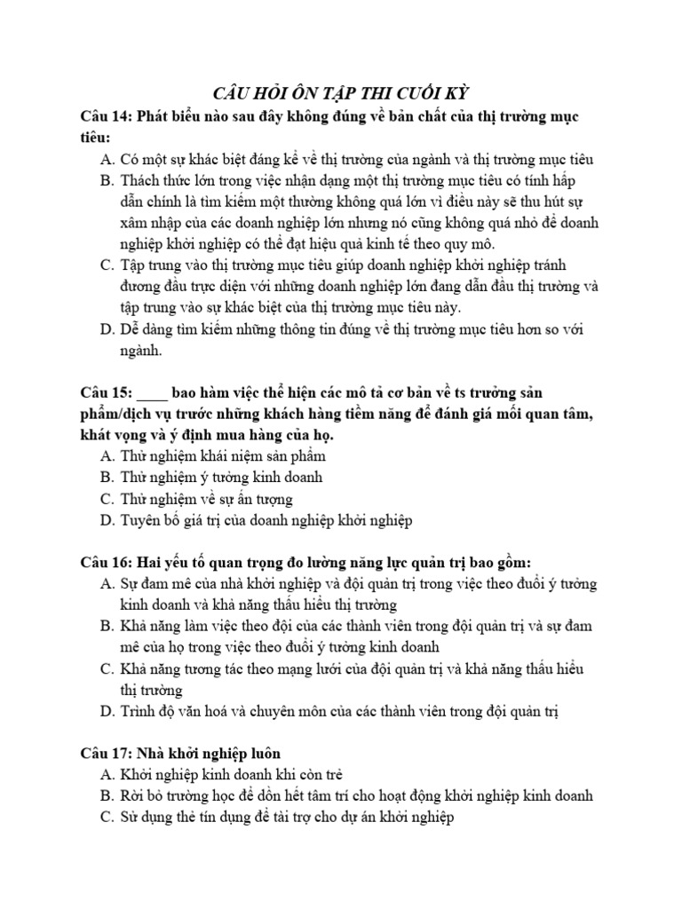 (KNKD) Câu hỏi ôn tập | PDF