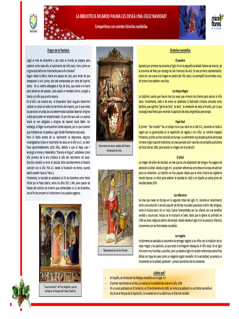 Orígenes y Tradiciones de la Navidad | PDF | Navidad | María, madre de ...