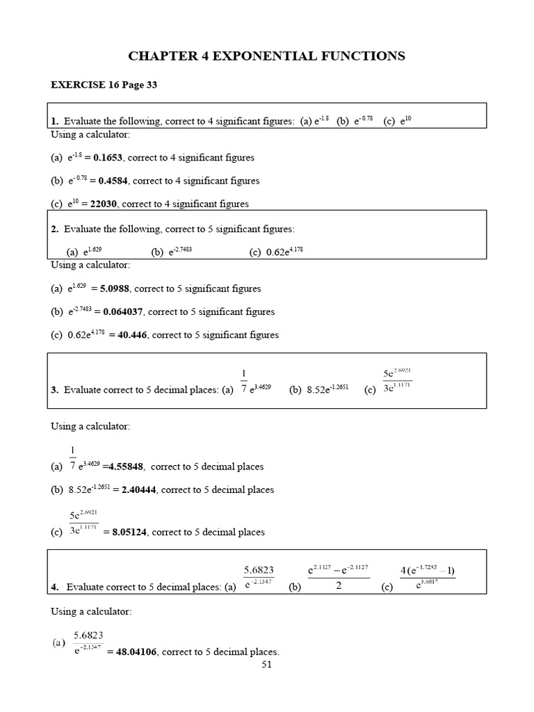 Evaluating Exponential Functions and Graphs | PDF | Pressure | Rocket