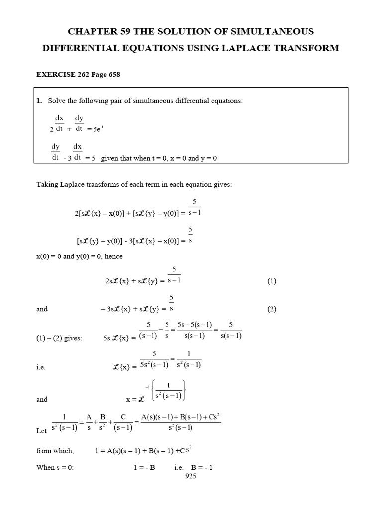 Higher Eng Maths 9th Ed 2021 Solutions Chapter | PDF | Laplace Transform | Mathematical Objects