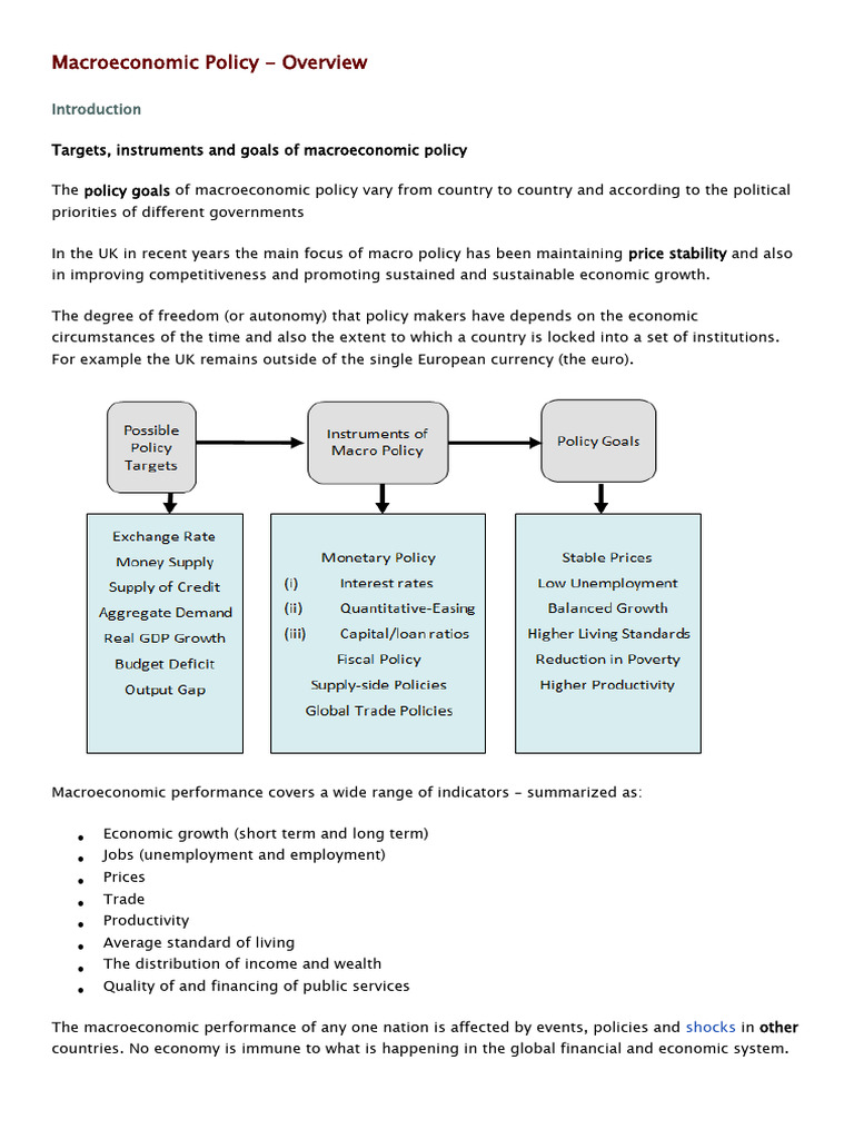 Macroeconomic Objectives | PDF | Macroeconomics | Unemployment