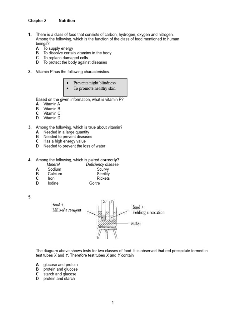 Science F2 Chapter 3 Exercise | PDF | Digestion | Vitamin