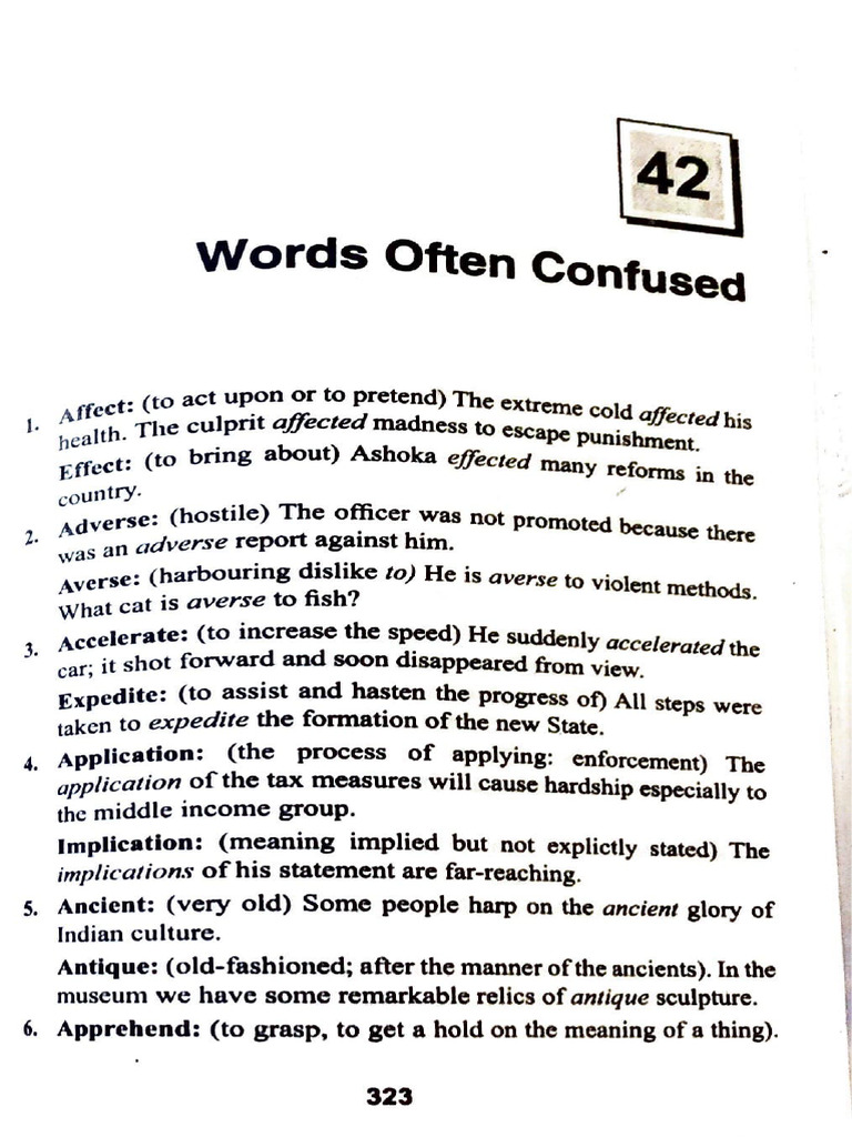 Words Often Confused - English | PDF | Foreign Language Studies | History