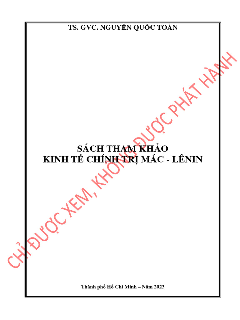 Sach Tham Khao Kinh Te Chinh Tri Mac - Lenin | PDF