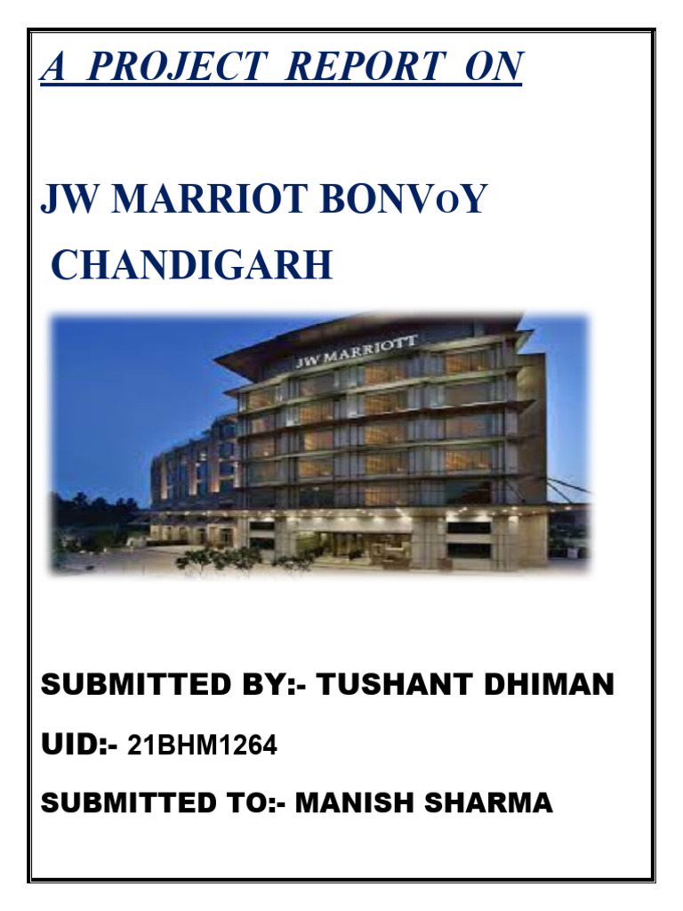 JW Marriott Chandigarh Project Report | PDF | Marriott International ...