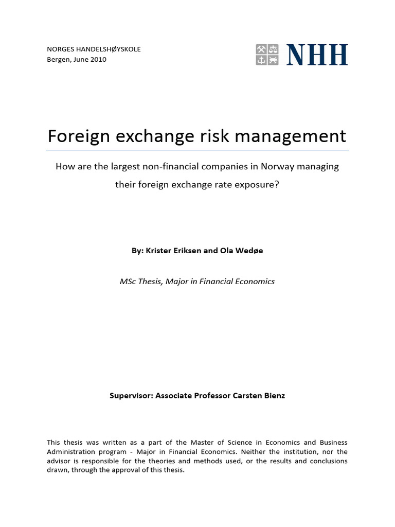 Foreign Exchange Risk Management | PDF | Financial Risk | Hedge (Finance)