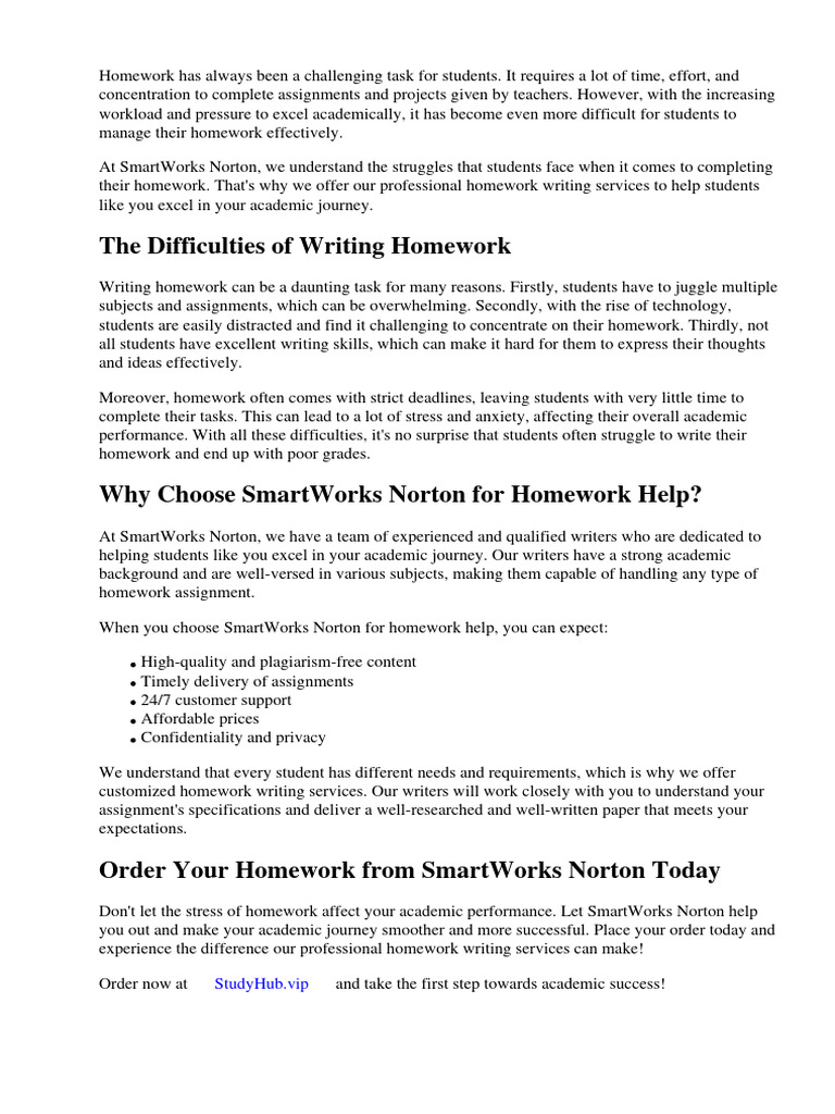 Smartworks Norton Homework | PDF | Homework