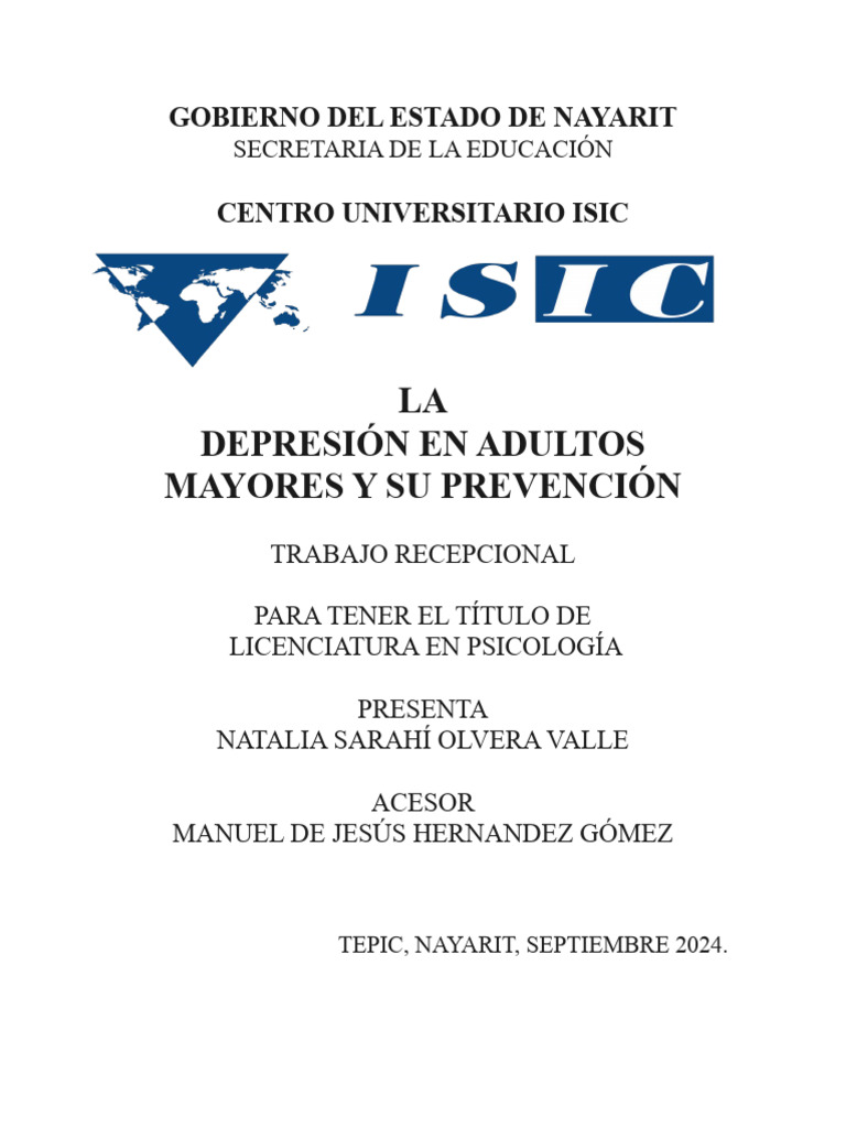 TESIS | PDF | Trastorno depresivo mayor | Depresión (estado de ánimo)