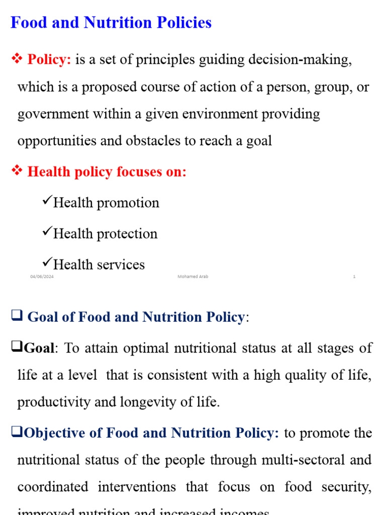 Food and Nutrition Policy | PDF | Food Security | Famine