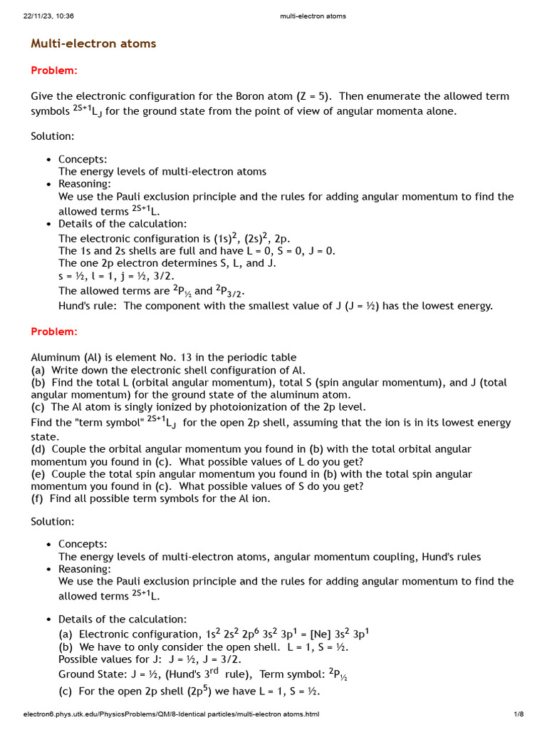 multi-electron atoms | PDF | Electron Configuration | Atomic Orbital