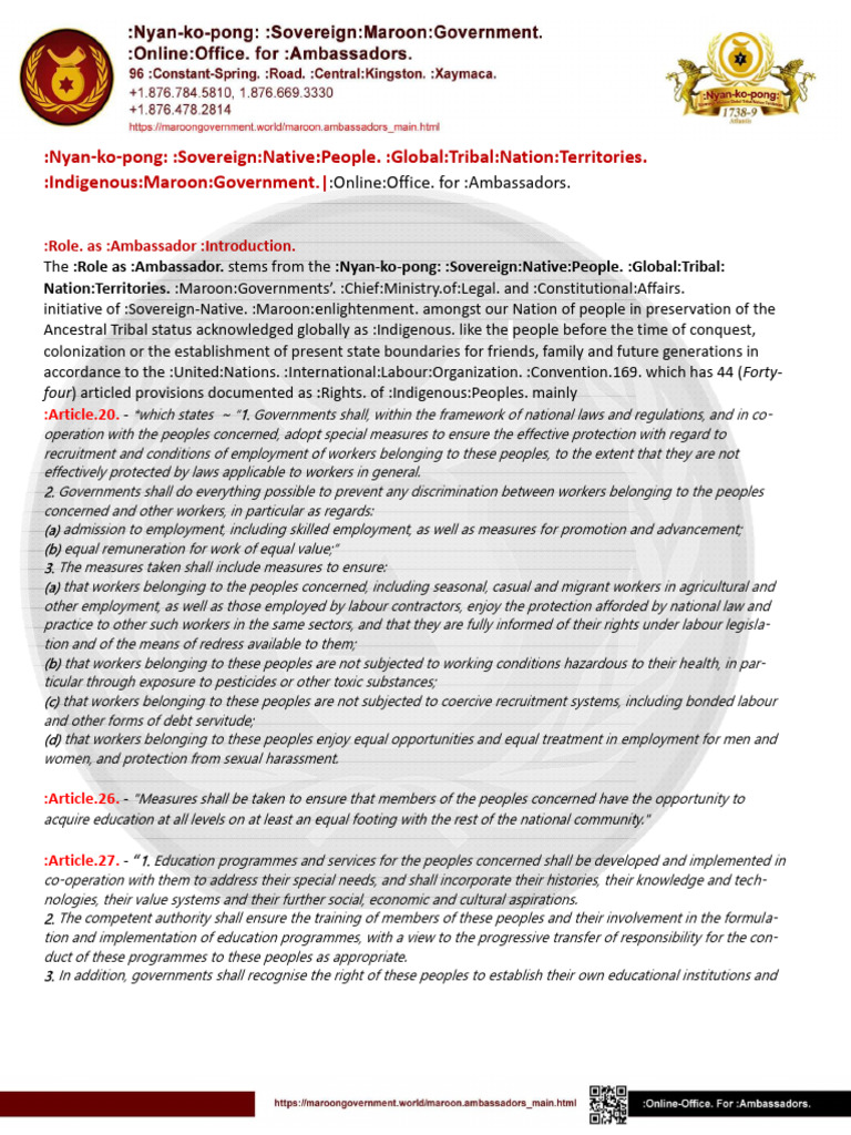 The Maroon Consiglieres Role As Ambassador - Introduction | PDF ...