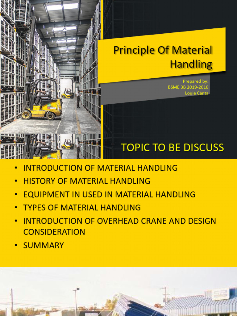 Lecture 7 Material Handling | PDF | Crane (Machine)