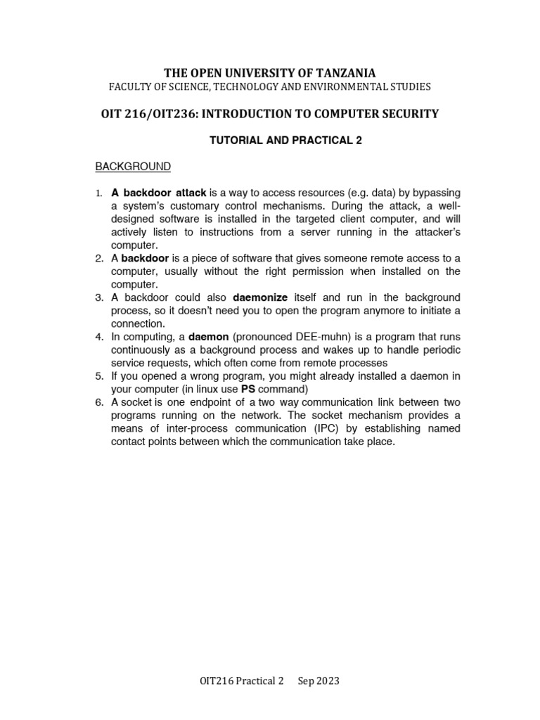 Practical TWO 2023 | PDF | Network Socket | Server (Computing)