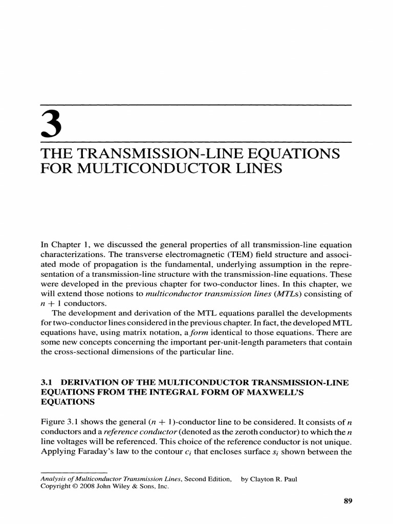The TransmissionLine Equations For Multiconductor Lines | PDF | Inductance | Eigenvalues And ...