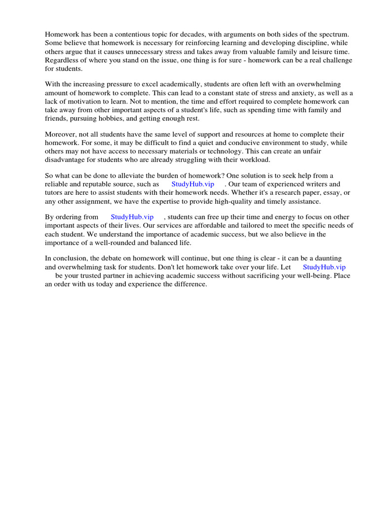 Too Much Homework Argumentative Essay | PDF | Homework | Learning