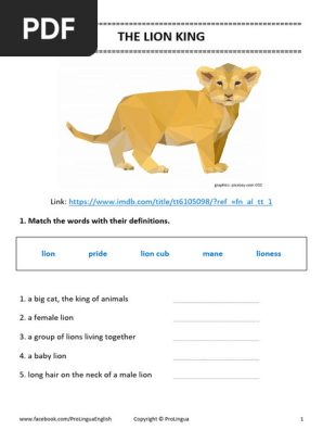 The Lion King Worksheets