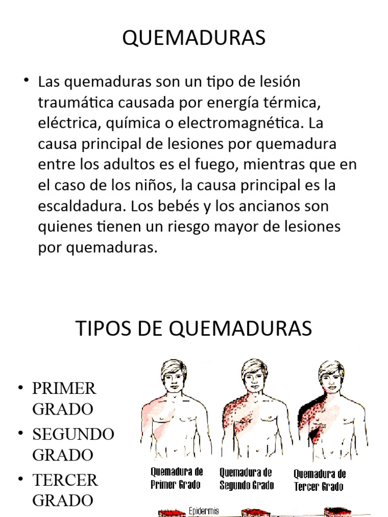 Tipos y Primeros Auxilios para Quemaduras | PDF | Quemar | Primeros ...