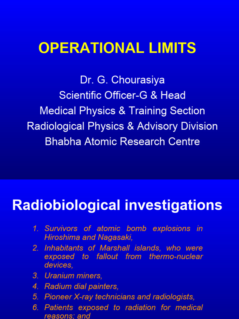 Radiological Protection Guidelines and Limits | PDF | Radiobiology ...