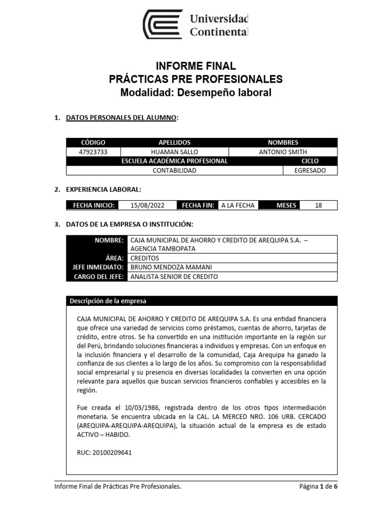 Fomato de Informe Final | PDF | Business | Toma de decisiones