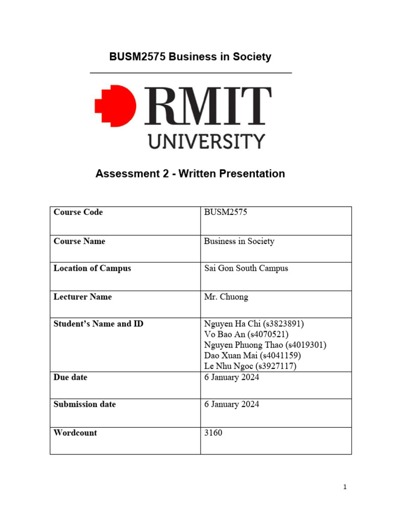Assignment 2 BUSM2575-Recmd | PDF | Employment | Sustainability