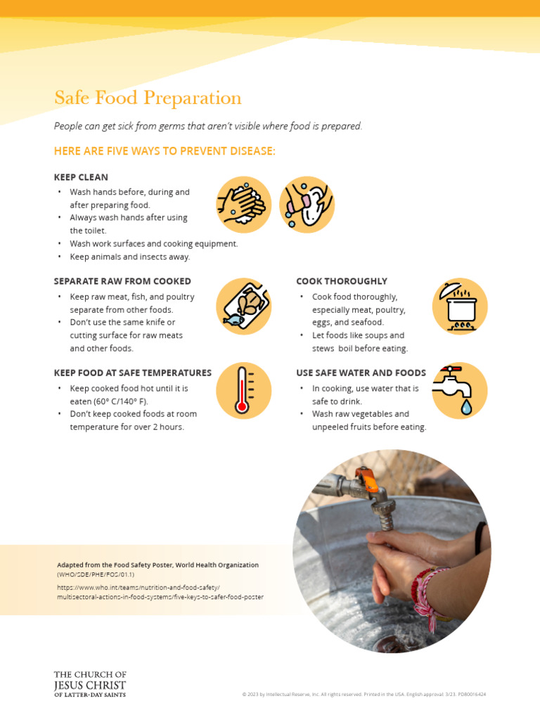 Safe Food Preparation Tips | PDF | Wellness